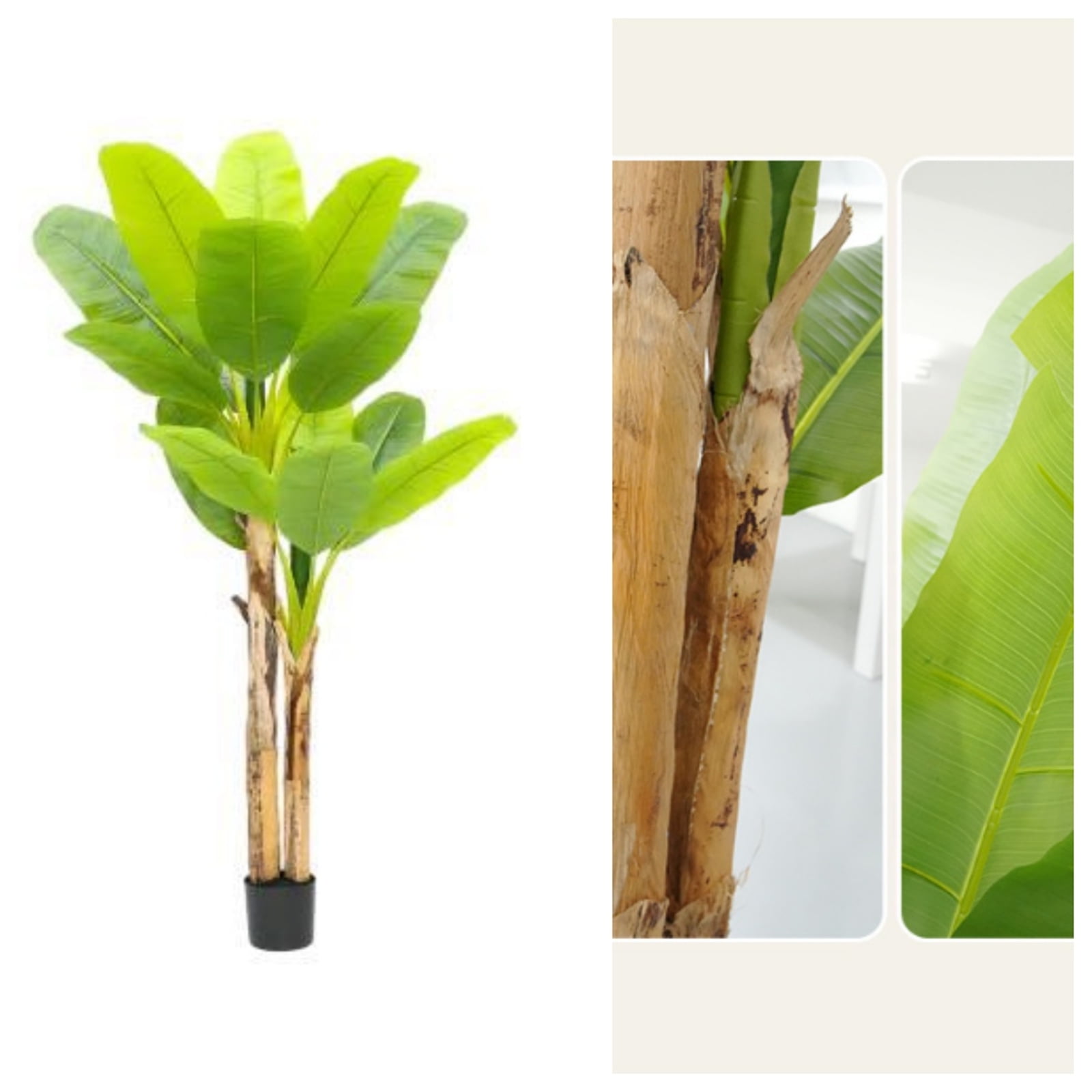 6.2FT/6.9FT Tall Artificial Banana Tree Fake Banana Tree with 10 Large ...
