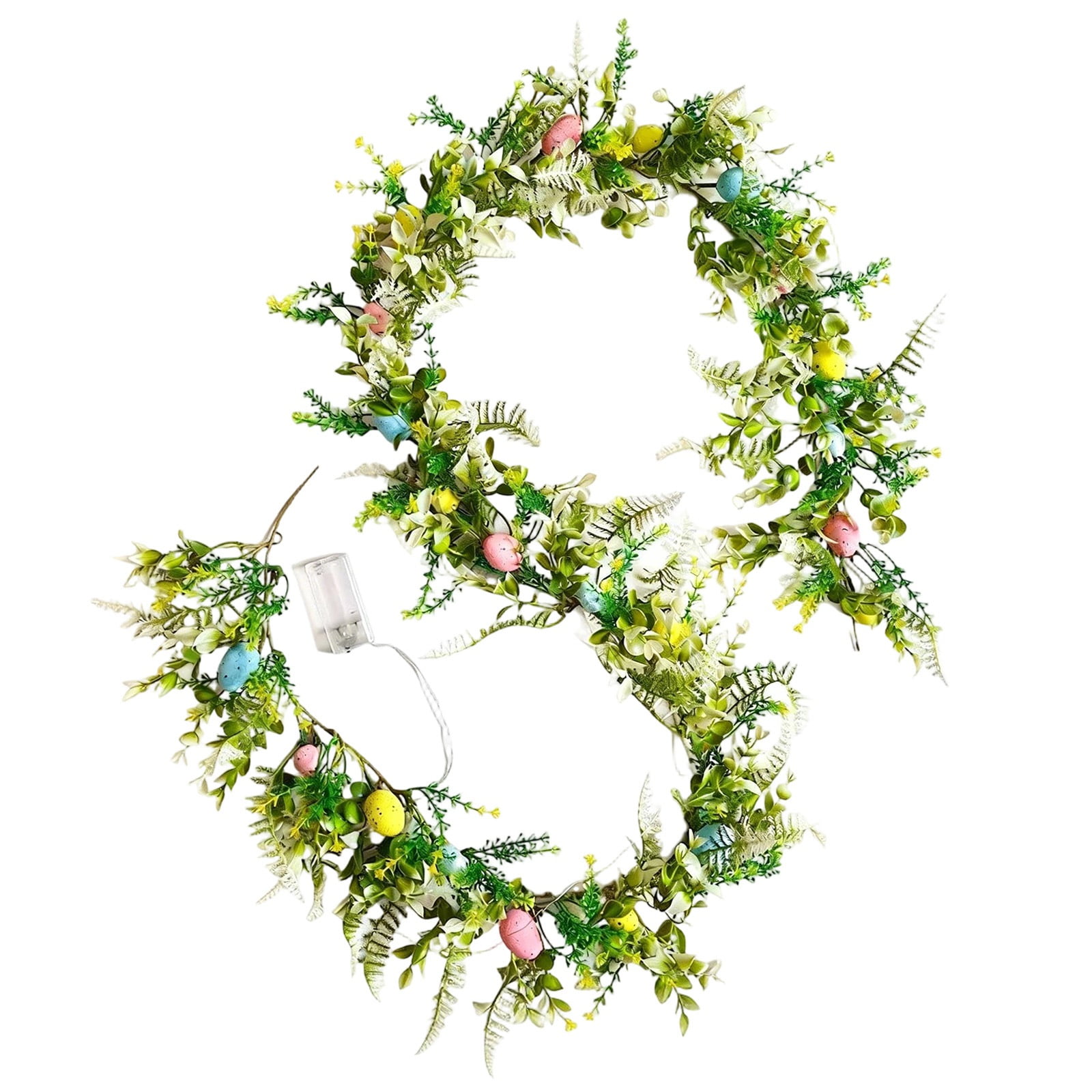 6.2FT Lighted Easter Garland, Artificial Easter Egg Garland Decor ...