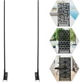 6.2FT Rustproof Steel Privacy Screen Stand, Black Waterproof Space ...
