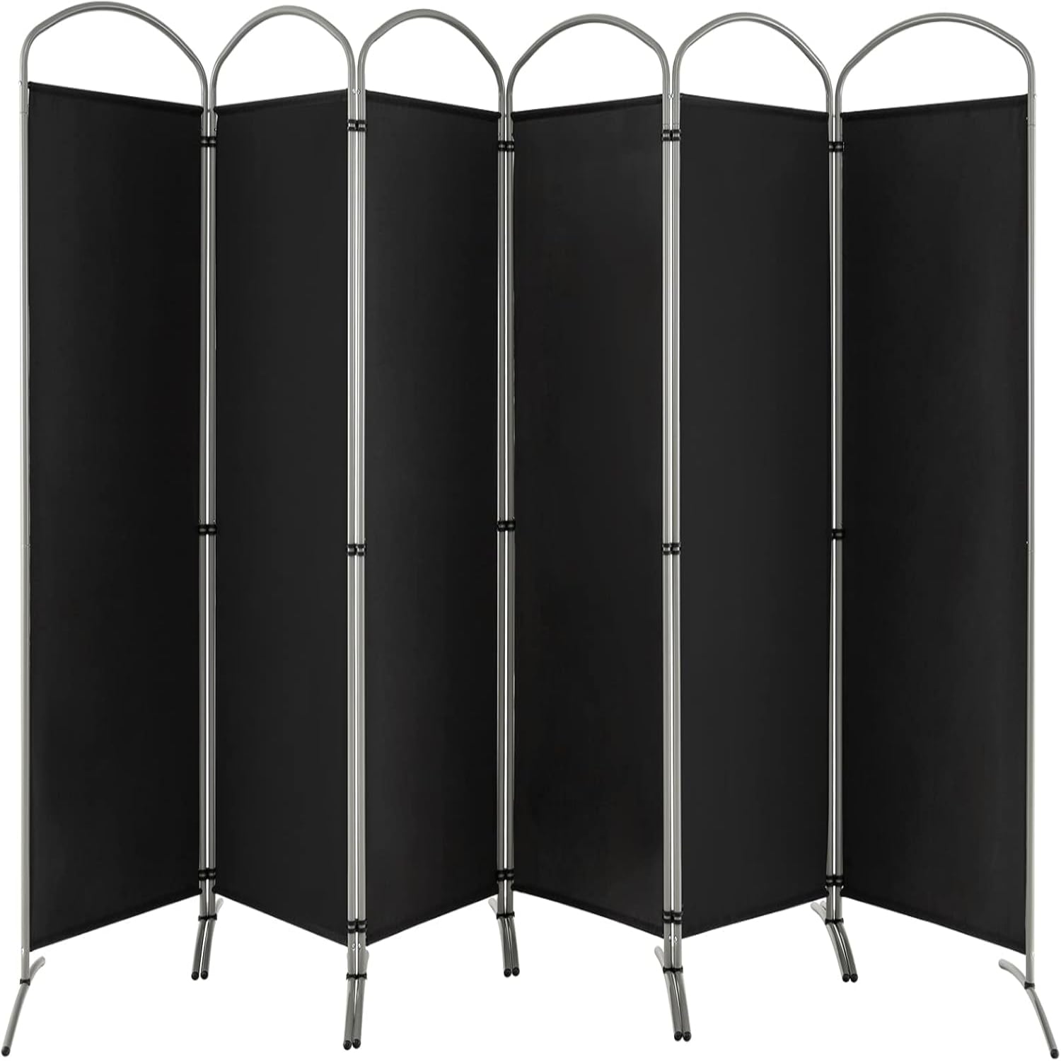 6.2Ft Folding 4-Panel Room Divider White- 87" Wide Freestanding ...