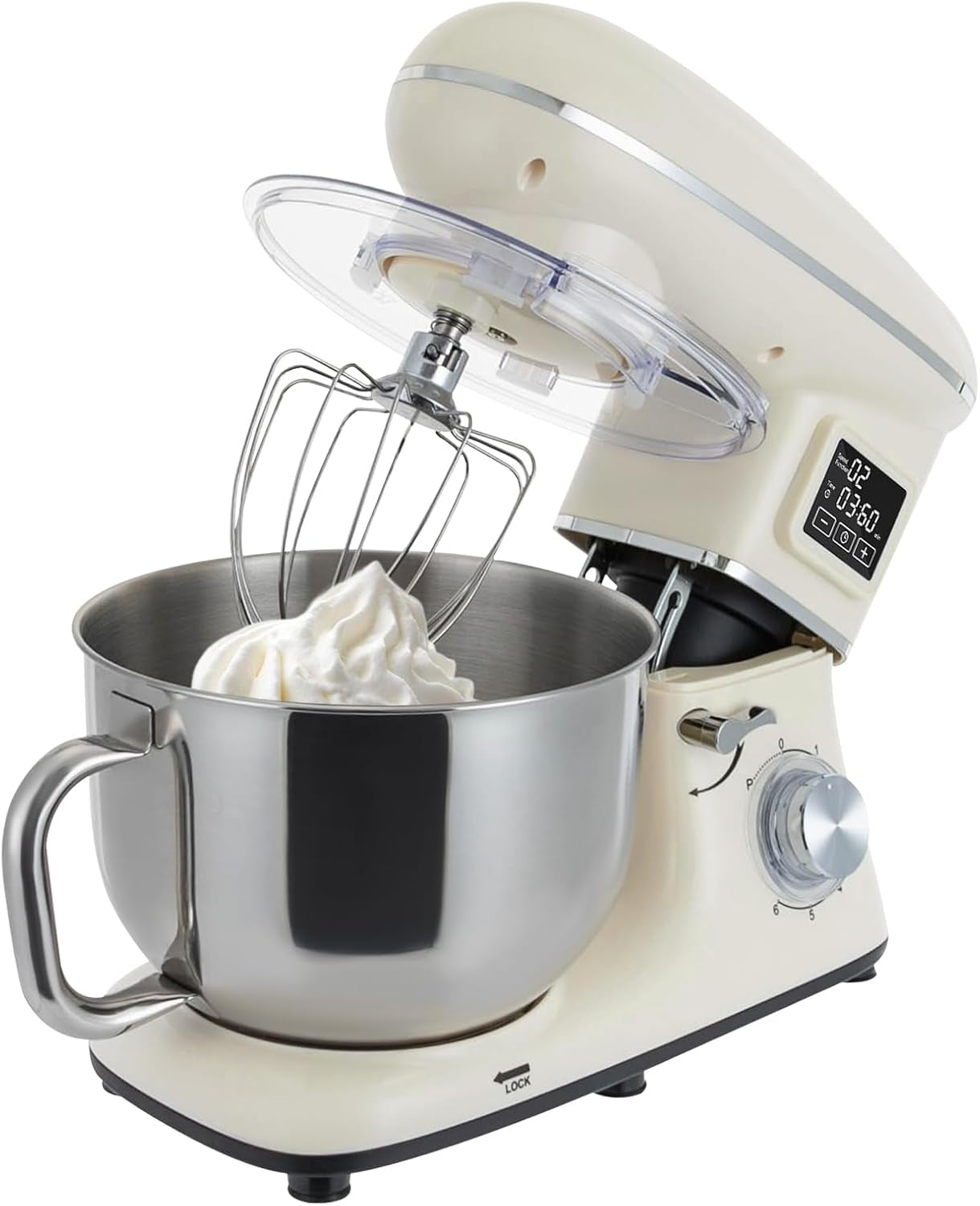 6.2L/6.5Qt Commercial Food Mixer, 1350W Rotating Bowl Dough Kneading ...