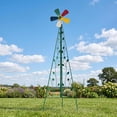 6.2ft Garden Windmill, 3-Leg Standing, Heavy Duty Metal Windmill with 5 ...