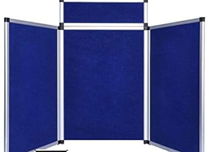 6' 3+1 Hook and Loop Blue Panel Header Trade Show Display Presentation ...
