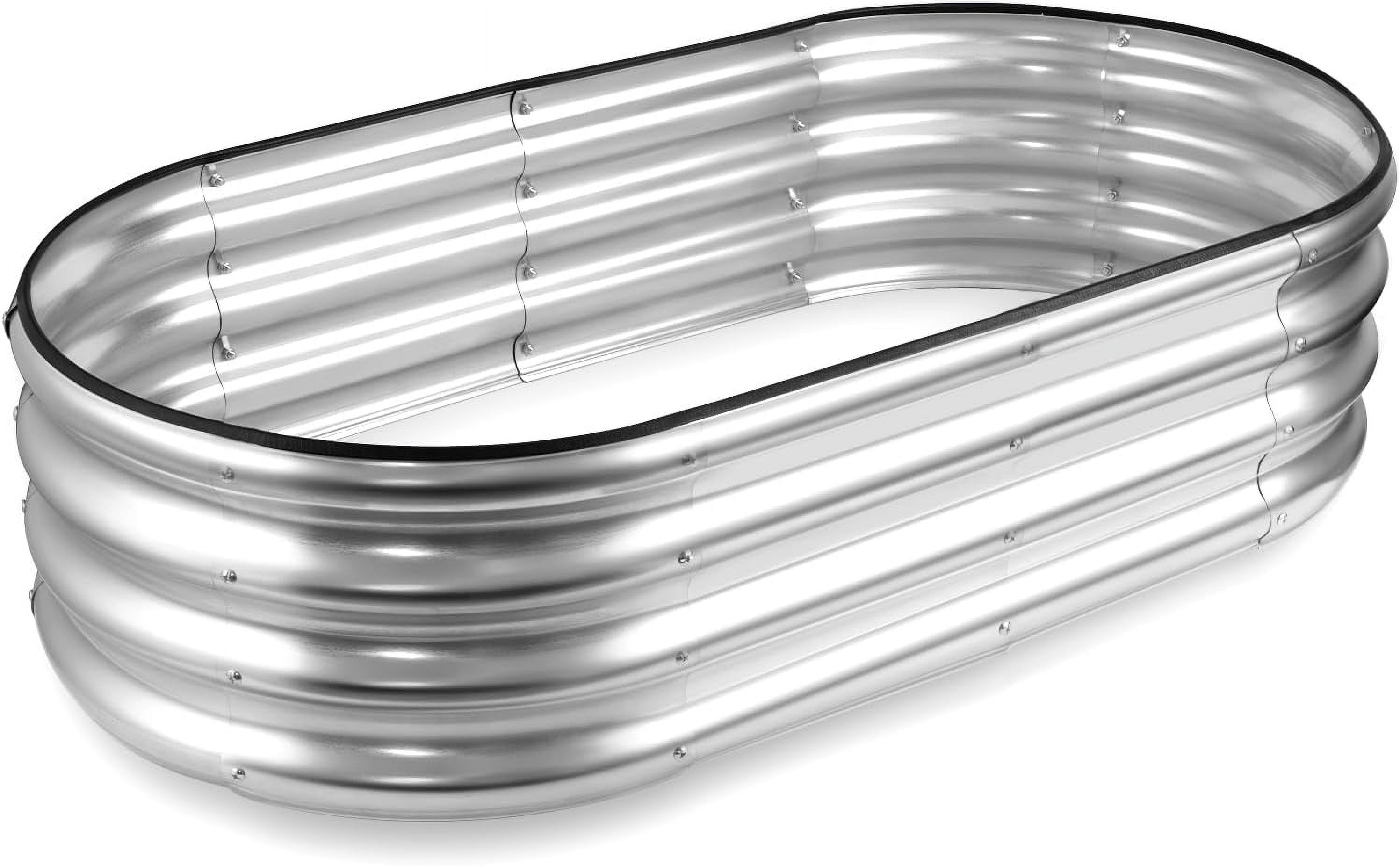 6×3×1ft Oval Raised Garden Bed,Galvanized Raised Garden Bed Kit Outdoor ...