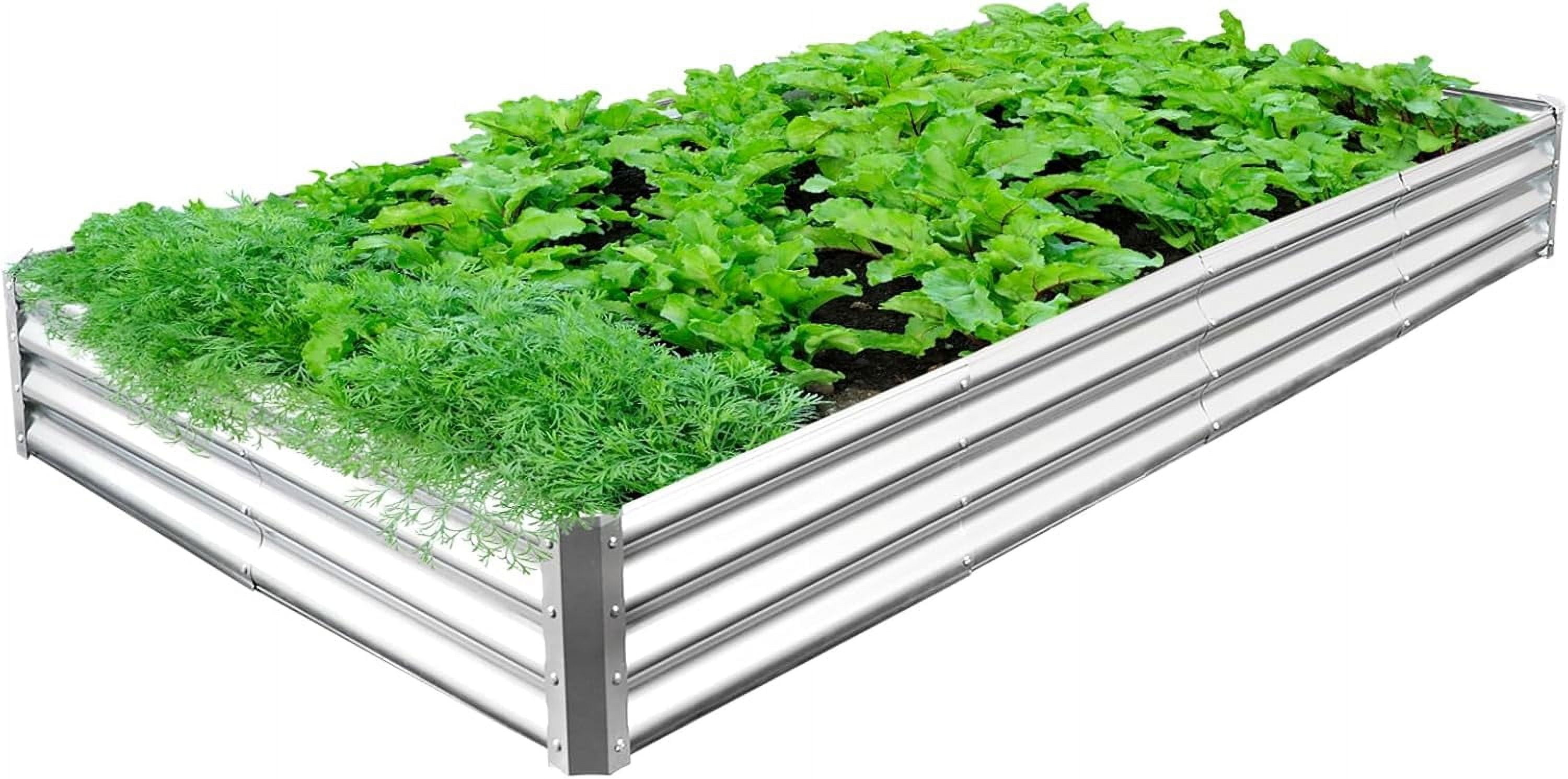 6×3×1ft Raised Garden Bed with Support Rods,Galvanized Raised Garden ...