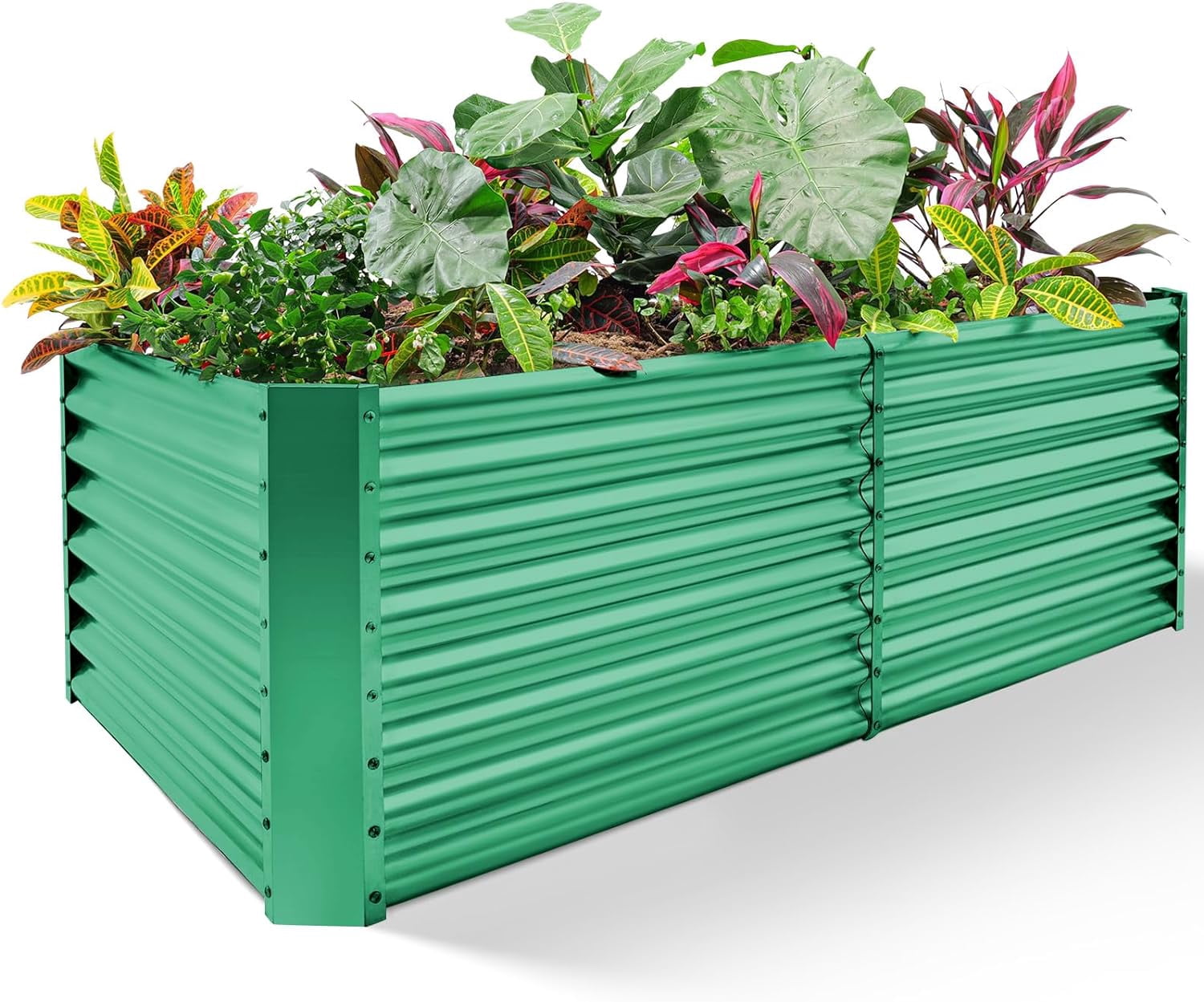 6×3×2 ft Galvanized Metal Raised Garden Bed, 2FT Deep Root Elevated ...