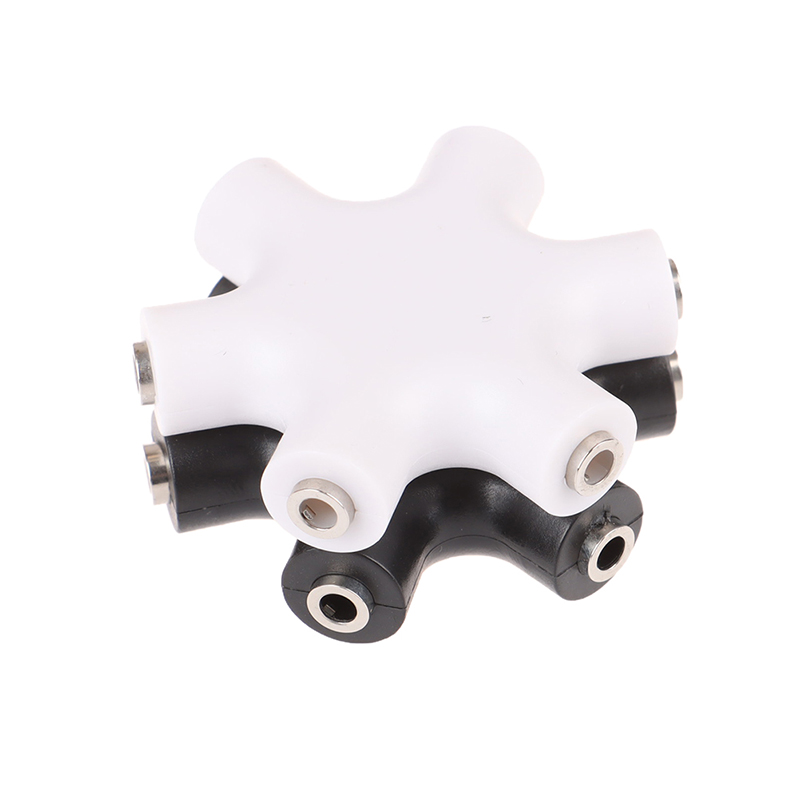 6*3.5mm Way Multi Port Hub Aux Headphone jack Splitter Audio Cable ...