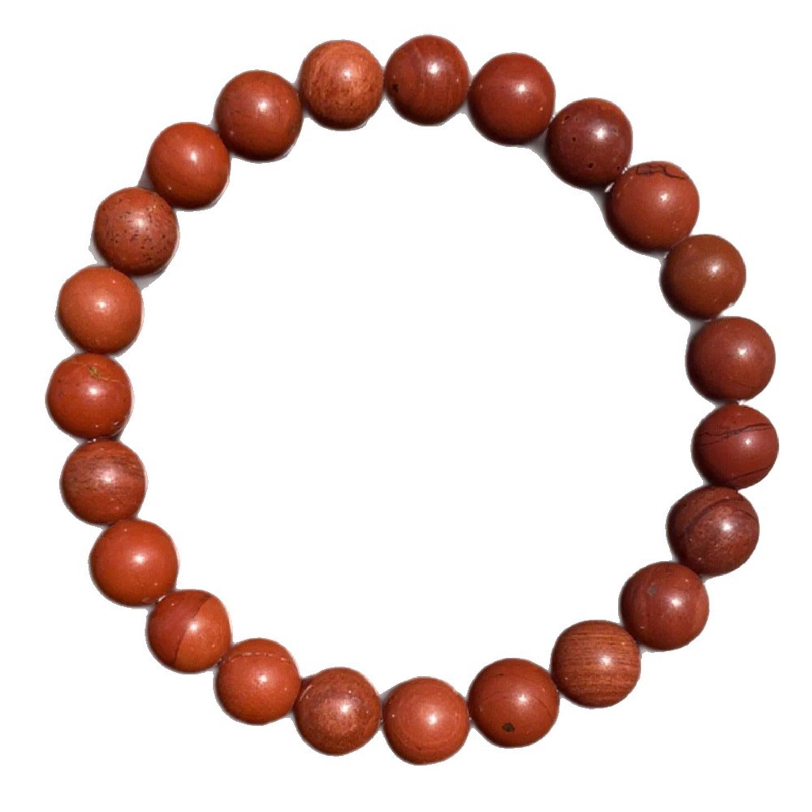 6.3-7.8 Inch Gem Precious Gemstone Round Beads Stretch Bracelet - Stone ...