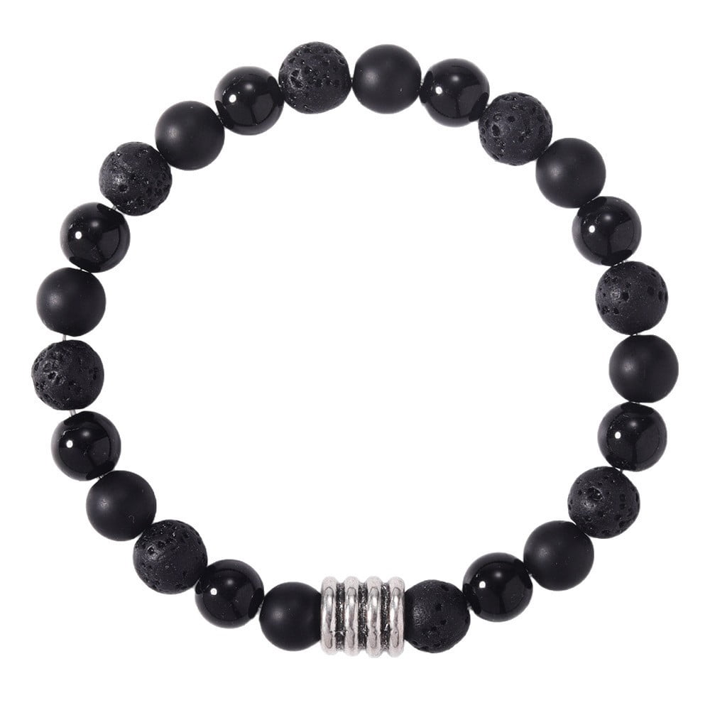6.3-7.8 Inch Gem Precious Gemstone Round Beads Stretch Bracelet - Stone ...