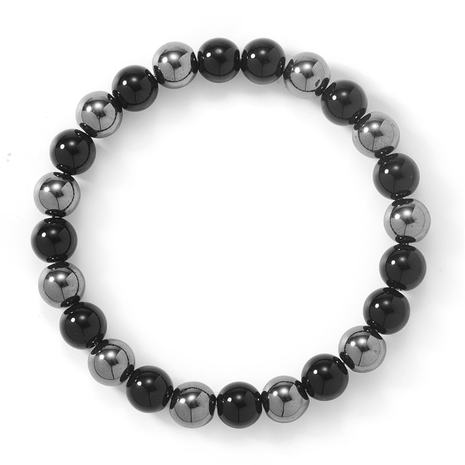 6.3-7.8 Inch Gem Precious Gemstone Round Beads Stretch Bracelet - Stone ...