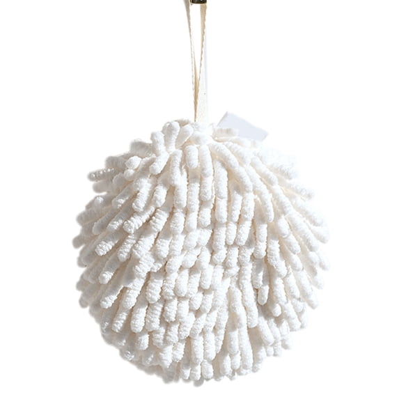 6.3" Chenille Hand Towel – Hanging Fuzzy Ball Towel with Loop, Quick ...
