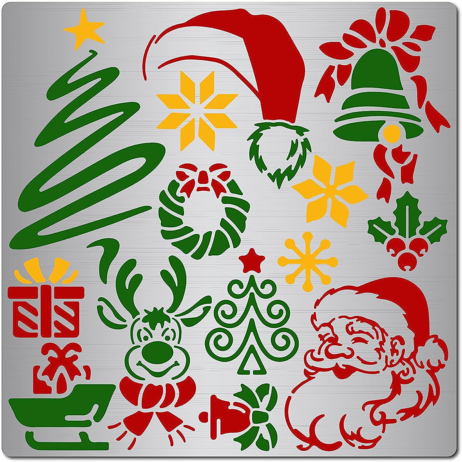 6.3 Inch Christmas Themed Metal Stencil Engraving Stencils Santa Claus ...