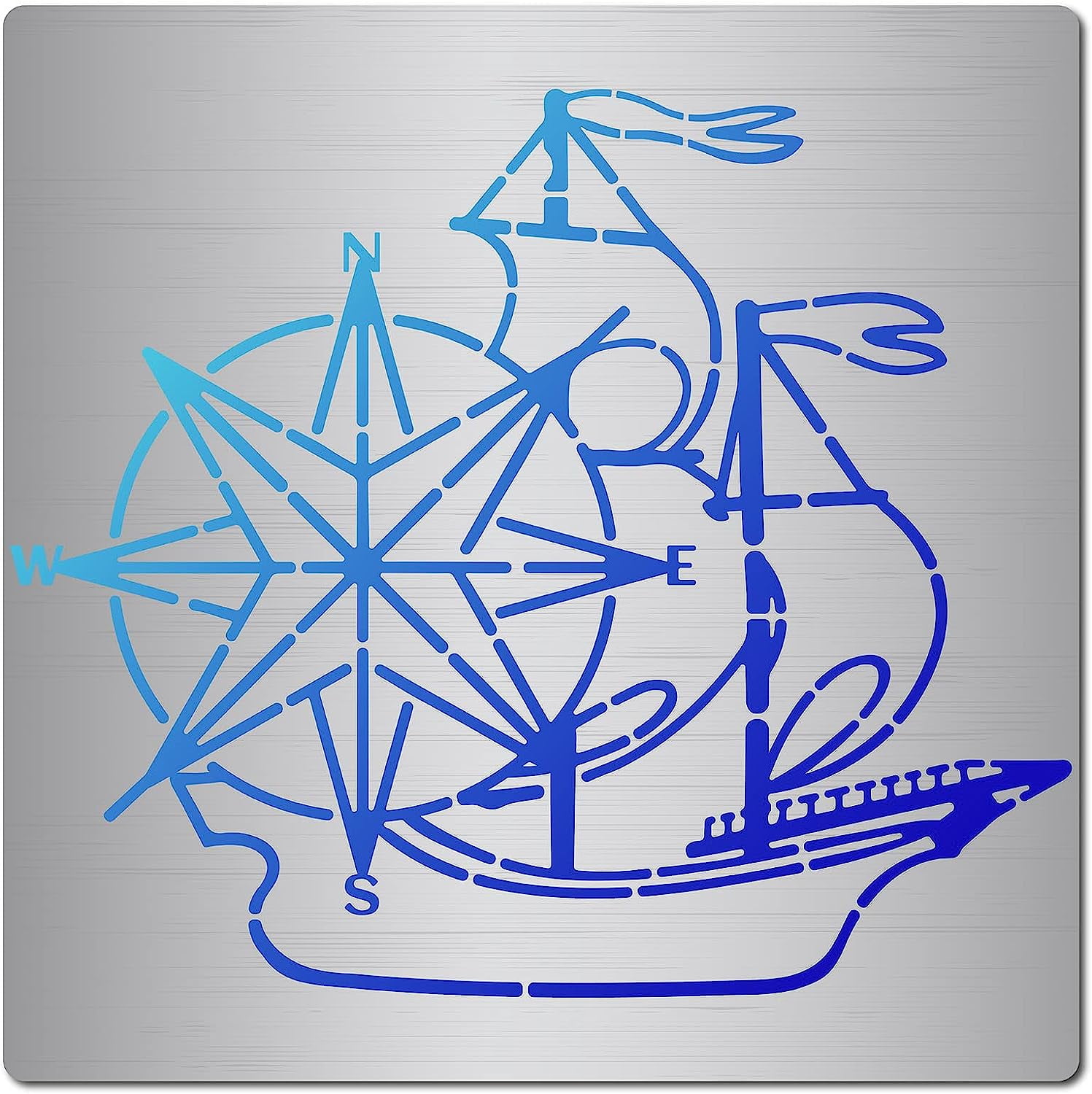 6.3 Inch Compass Rose Stencil Metal Nautical Stencils Stainless Steel ...