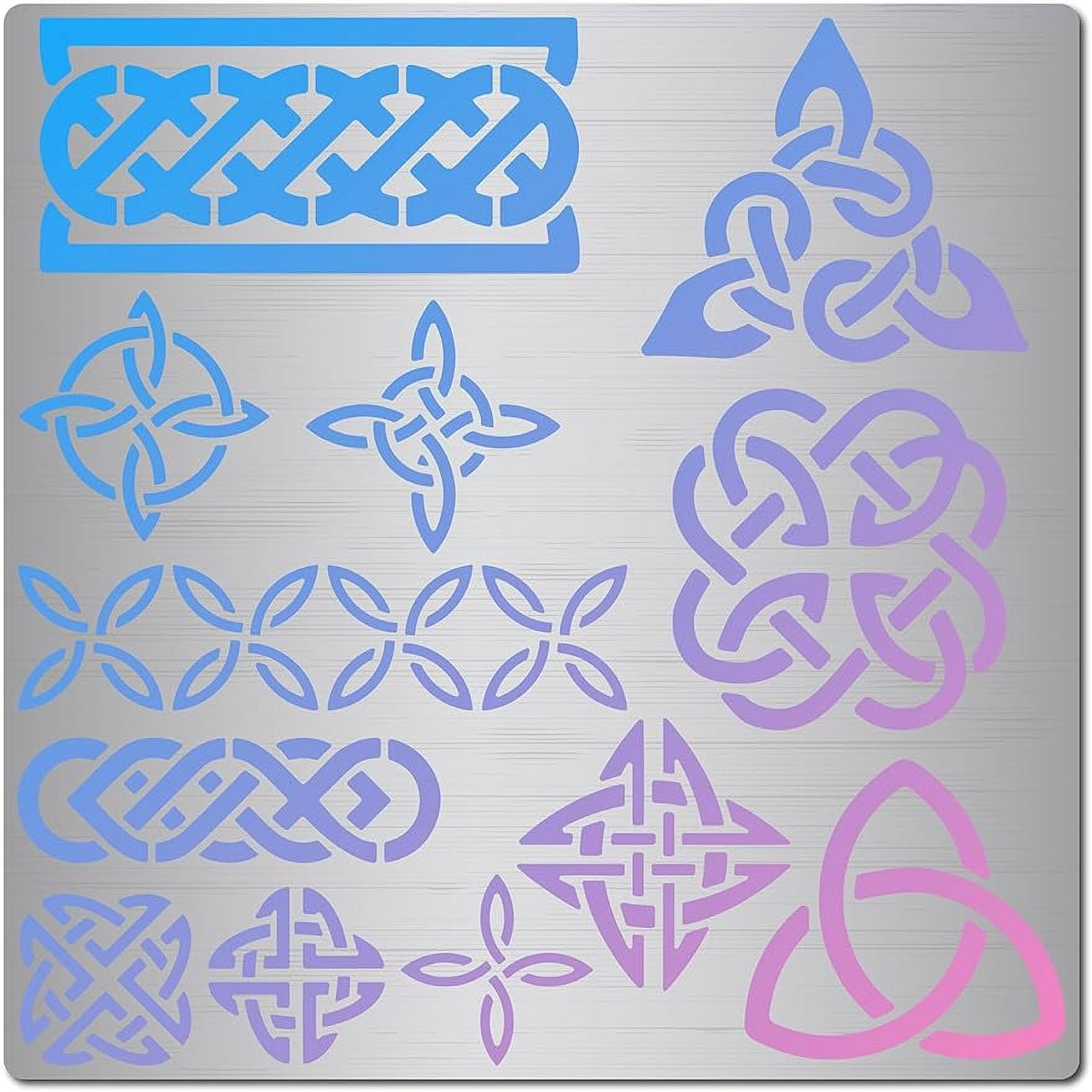 6.3 Inch Metal Celtic Triquetra Knot Stencil Viking Symbol Wicca Pattern Stencil Decoration Rope ...