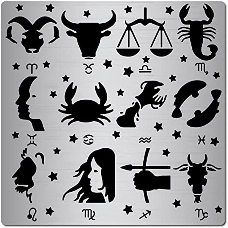 6.3 Inch Metal Constellations Stencils Zodiac Glyphs Symbols Stainless ...
