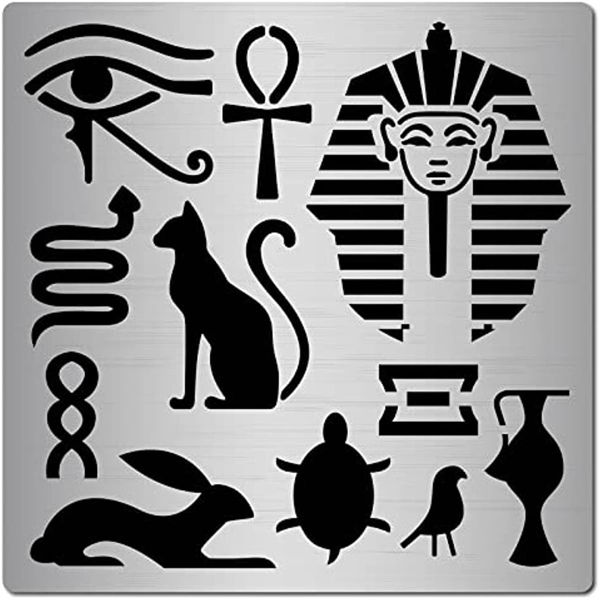 6.3 Inch Metal Egyptian Symbol Stencil Stainless Steel Animal ...
