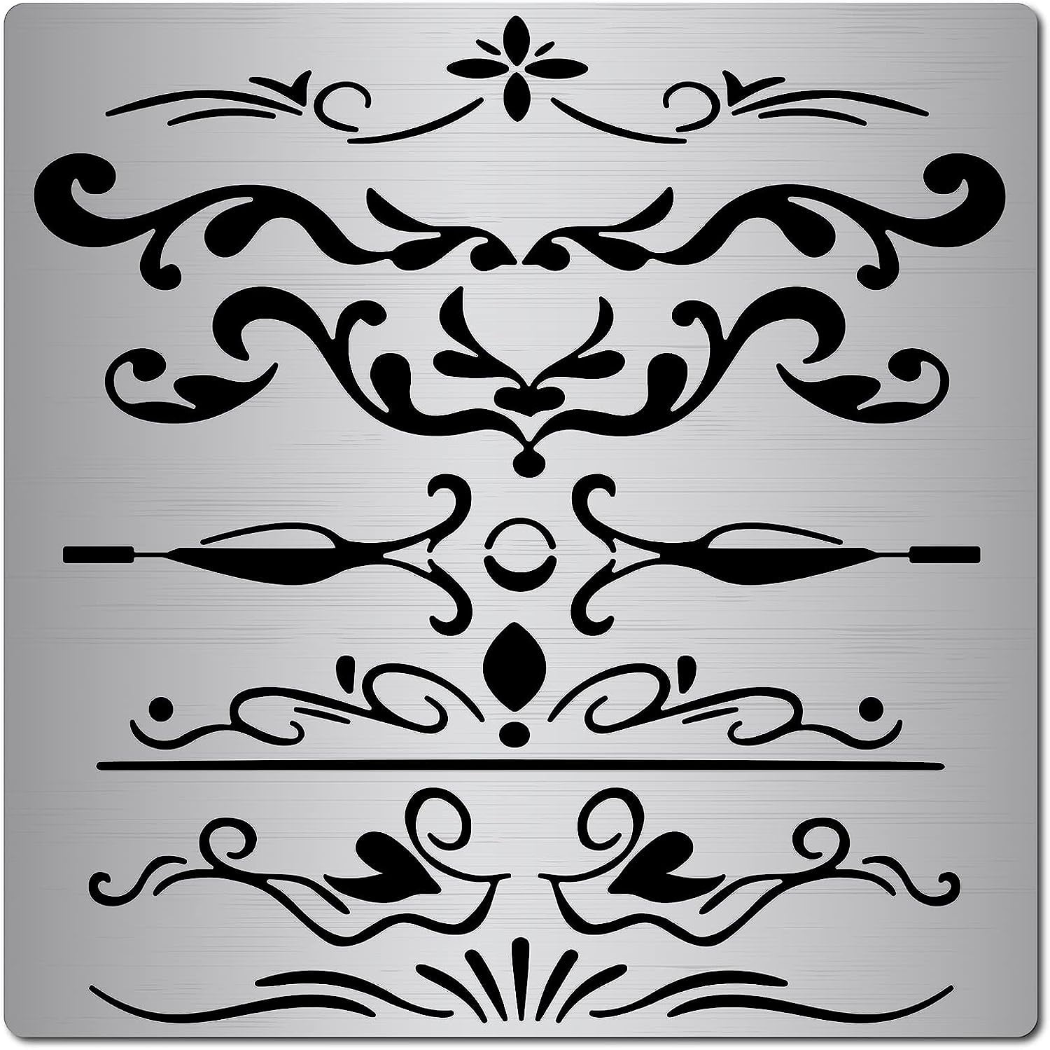 6.3 Inch Metal Flowers and Vines Stencil Templates Stainless Steel Leaf ...