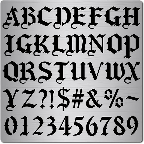 Old English Letters Stencil