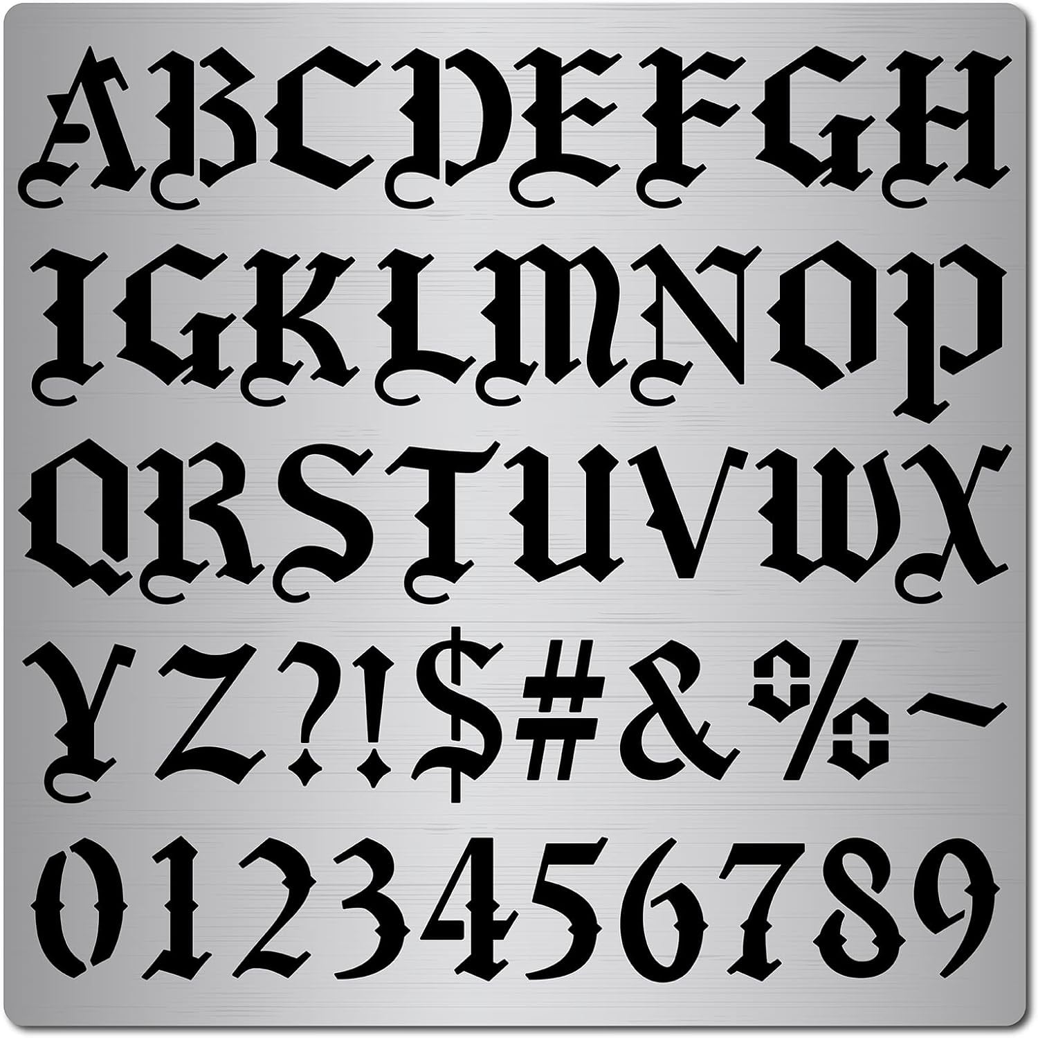 6.3 Inch Metal Gothic Font Lettering Stencil 1" High Stainless Steel ...