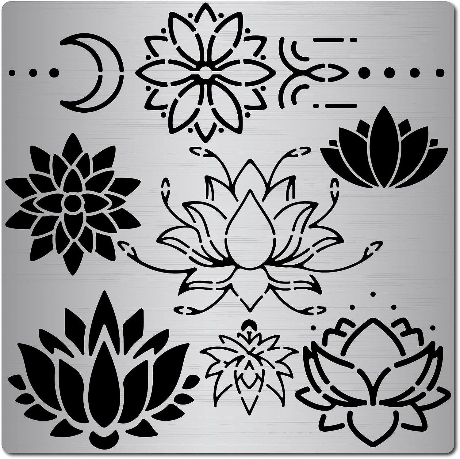 6.3 Inch Metal Lotus Stencil Flower Pattern Stainless Steel Template ...