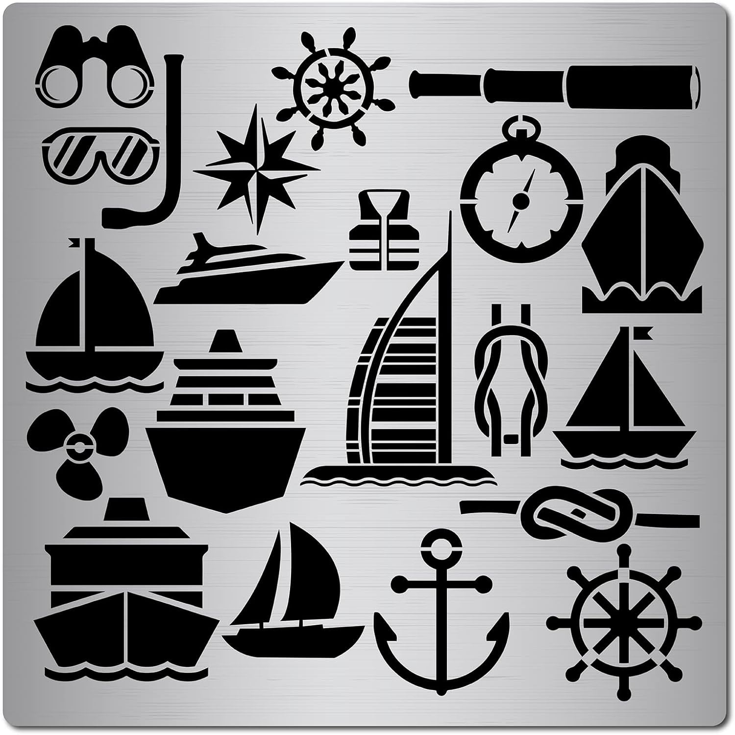 6.3 Inch Metal Nautical Stencil Stainless Steel Ocean Anchor Lighthouse ...