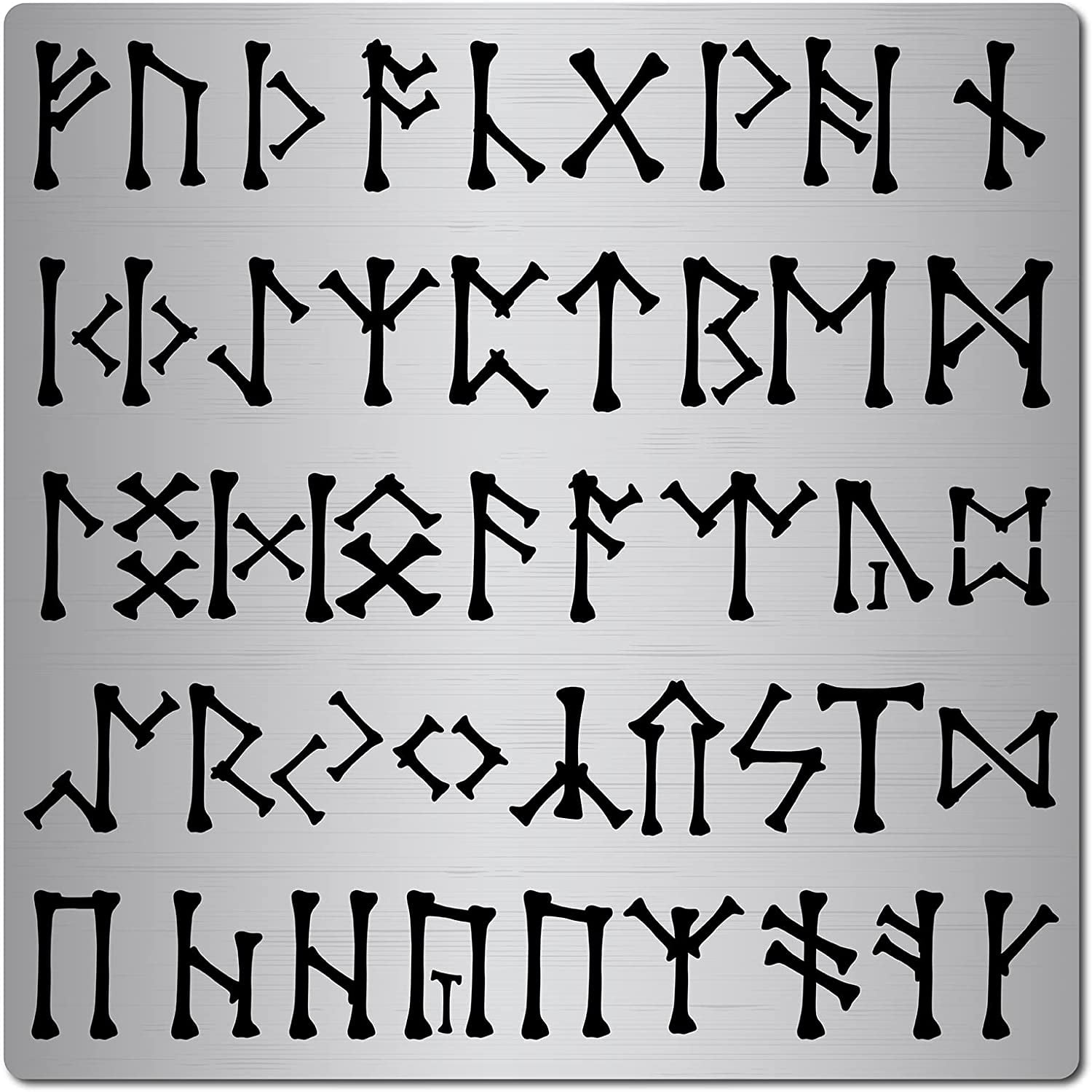 6.3 Inch Metal Runes Stencil Stainless Steel Ancient Alphabet Elder ...