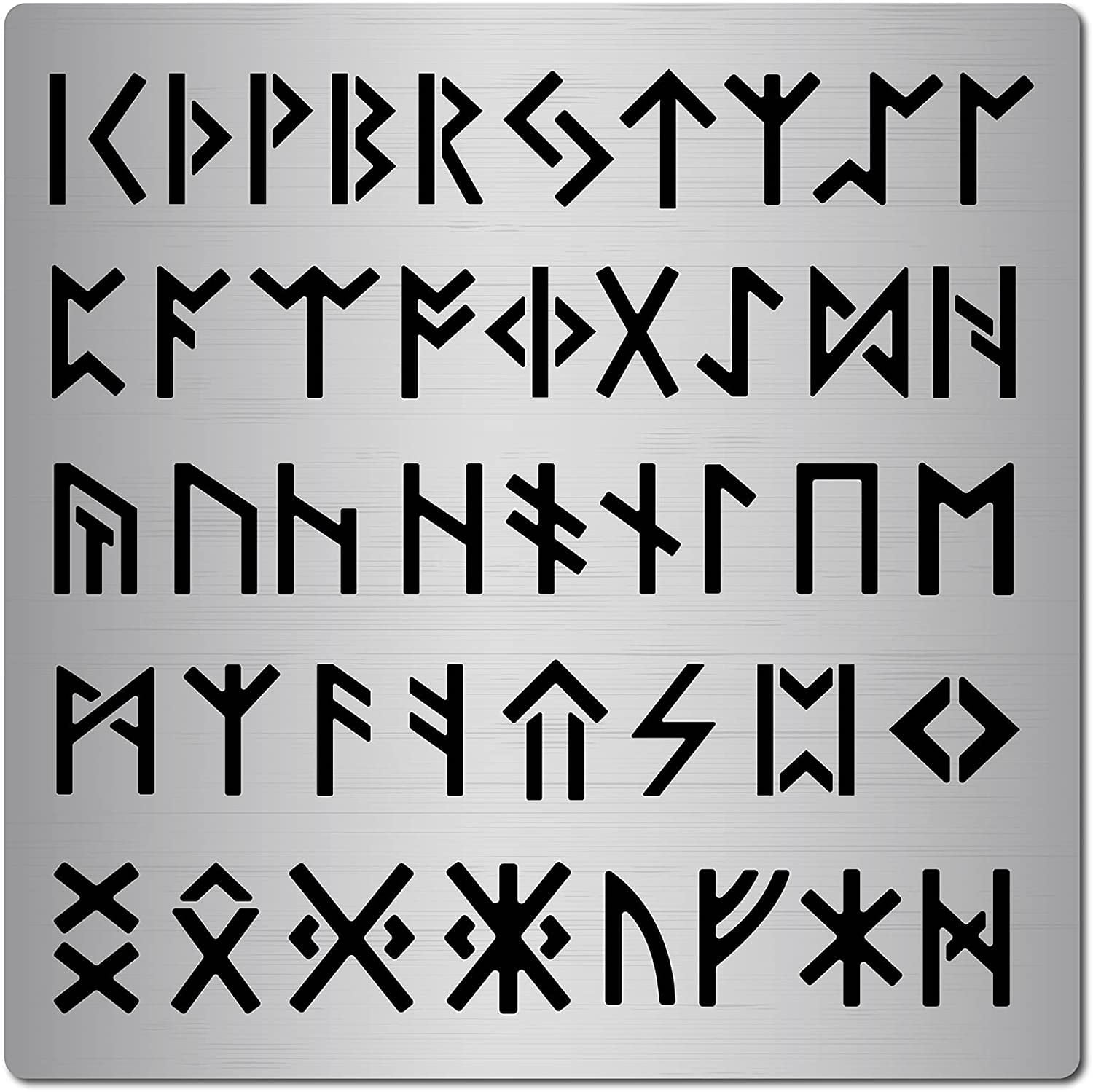 6.3 Inch Metal Runes Stencil Wicca Stainless Steel Ancient Alphabet ...