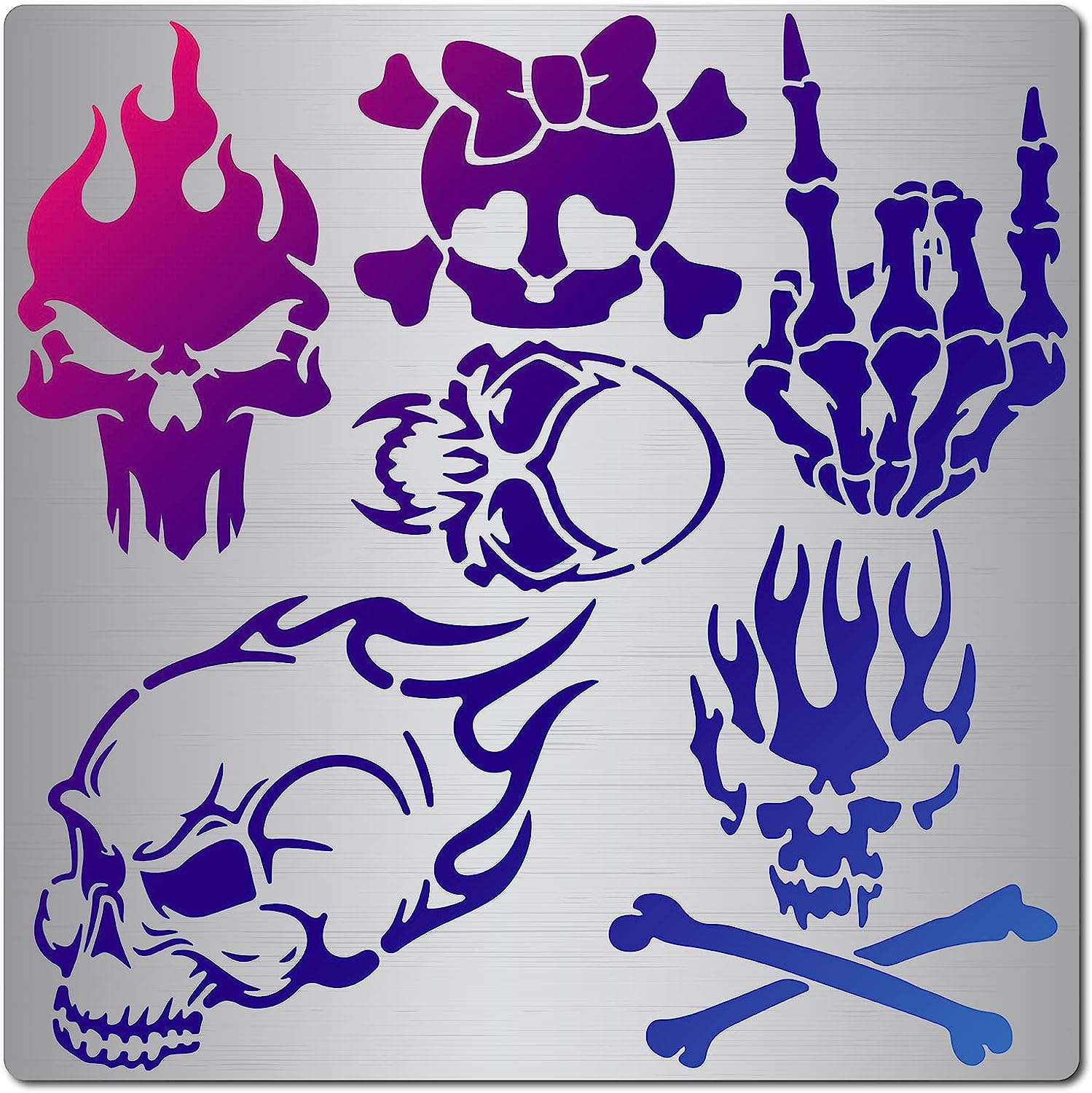 6.3 Inch Metal Stencil Stainless Steel Painting Template Journal Tool for Painting Wood Burning ...