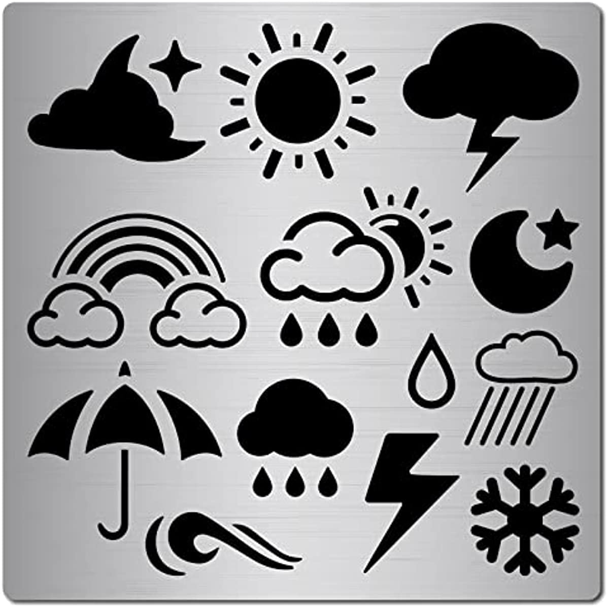 6.3 Inch Metal Weather Stencil Rainbow Template Moon Star Rain Drop ...