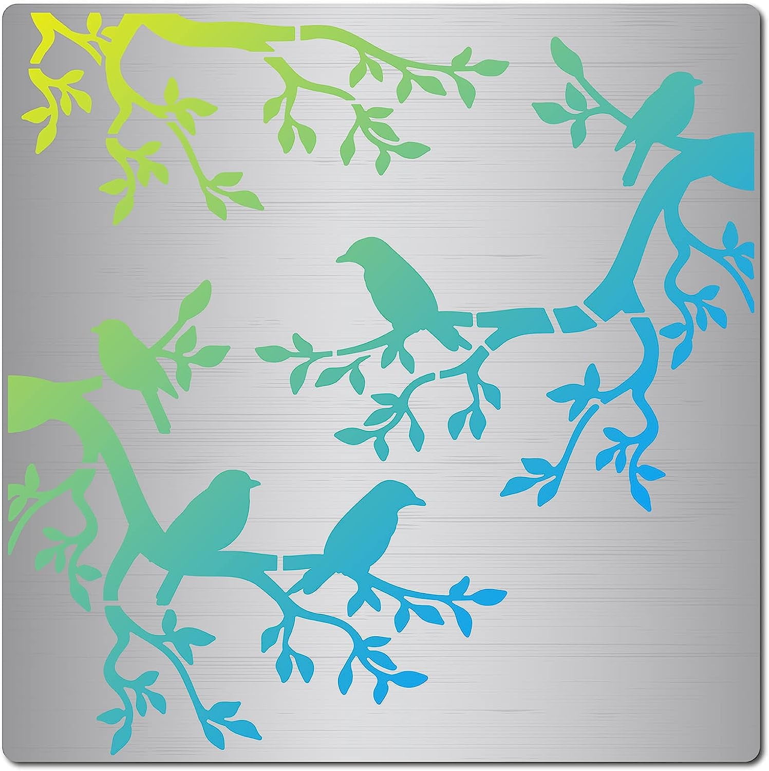 6.3 Inch Metal on Tree Branch Stencil Reusable Leaves Stainless Steel ...