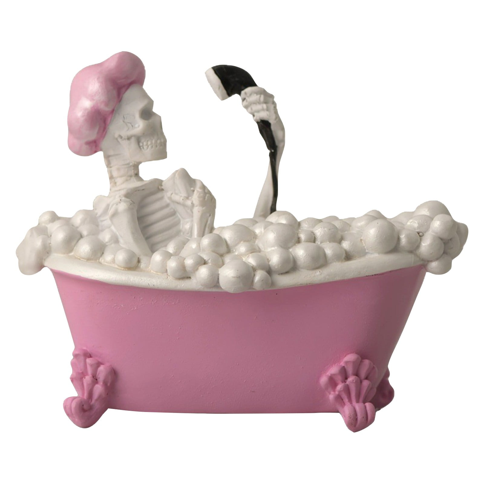 6.3 Inch Pink & White Bathing Skeleton Tabletop Décor, Halloween Home ...