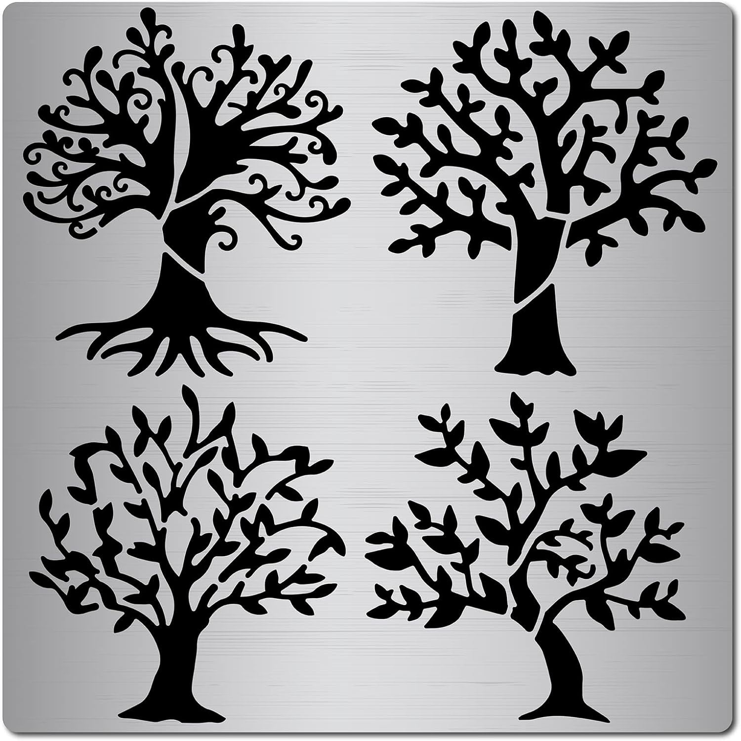 6.3 Inch Tree of Life Metal Stencil Leaves Stencils Stainless Steel ...