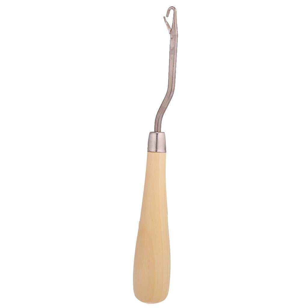 6.3 Inch Wooden Bent Latch Hook Tool for Carpet Making Repair Bent ...