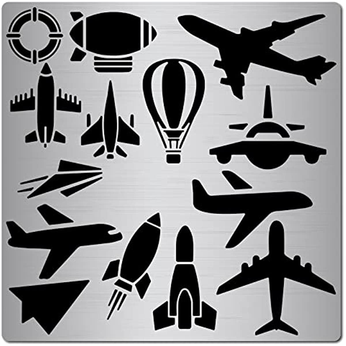 6.3" Metal Air Transport Stencil Cartoon Airplane Template Construction ...