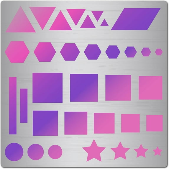 6.3" Metal Geometric Simple Stencils Reusable Star Triangle Circle ...