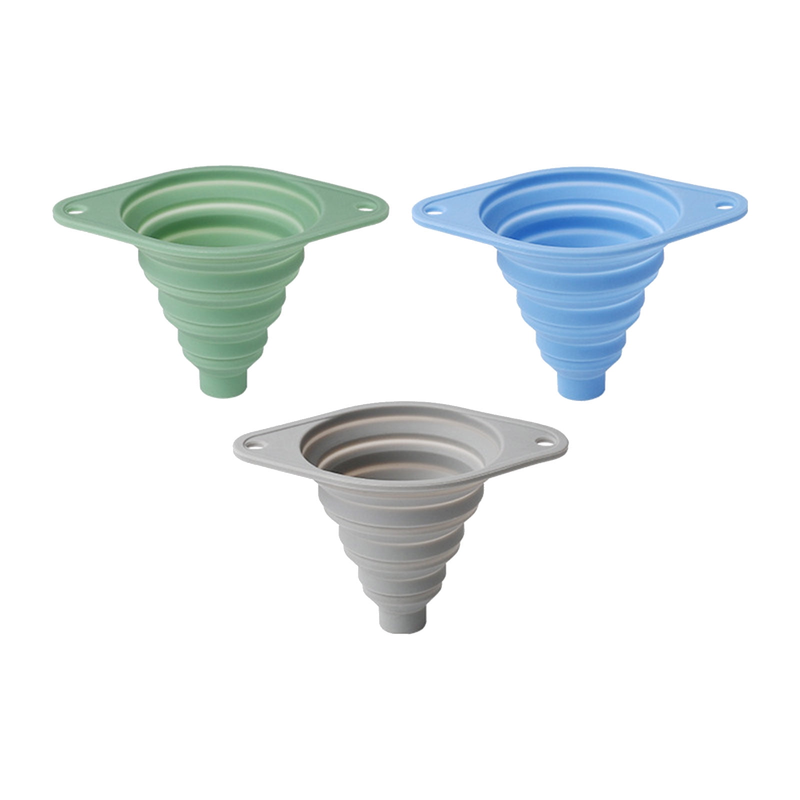 6/3 Pack Kitchen Funnel Set, 2026 FoodGrade Silicone Collapsible Funnel ...