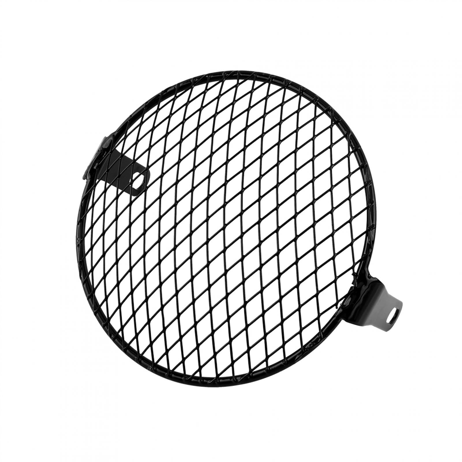 6.3" Retro Motorcycle Grill Diamond Side Mount Headlight Cover Mask ...