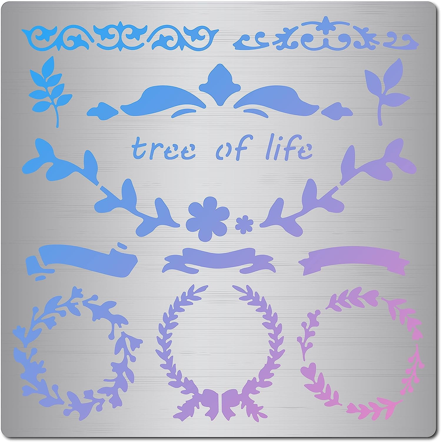 6.3" Stainless Steel Tree of Life Stencil Reusable Banner Stencils ...