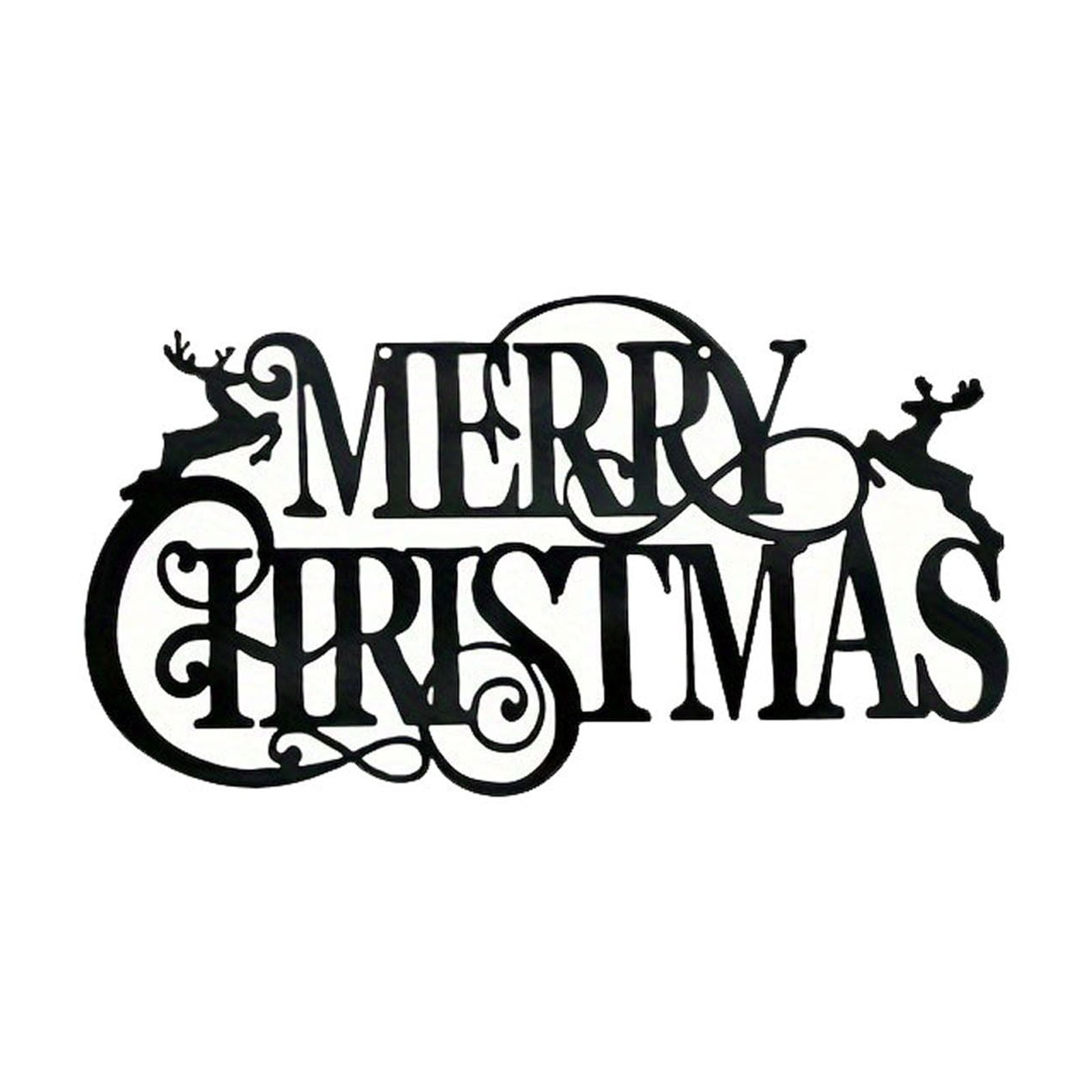 6.3 x 11.8 Inches Large Metal Christmas Hanging Sign Merry Christmas ...