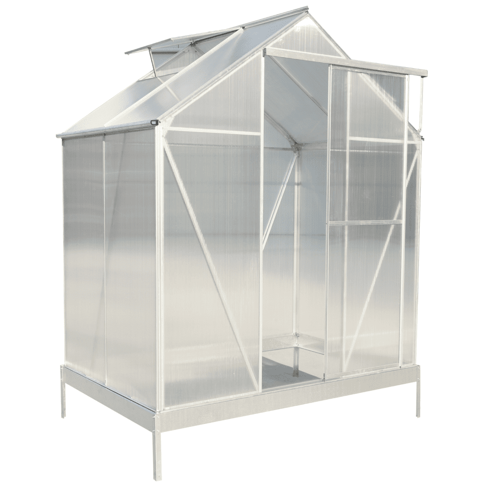 6.3‘x4.2‘x7‘ Polycarbonate Aluminum Greenhouse Kit for Gardening ...