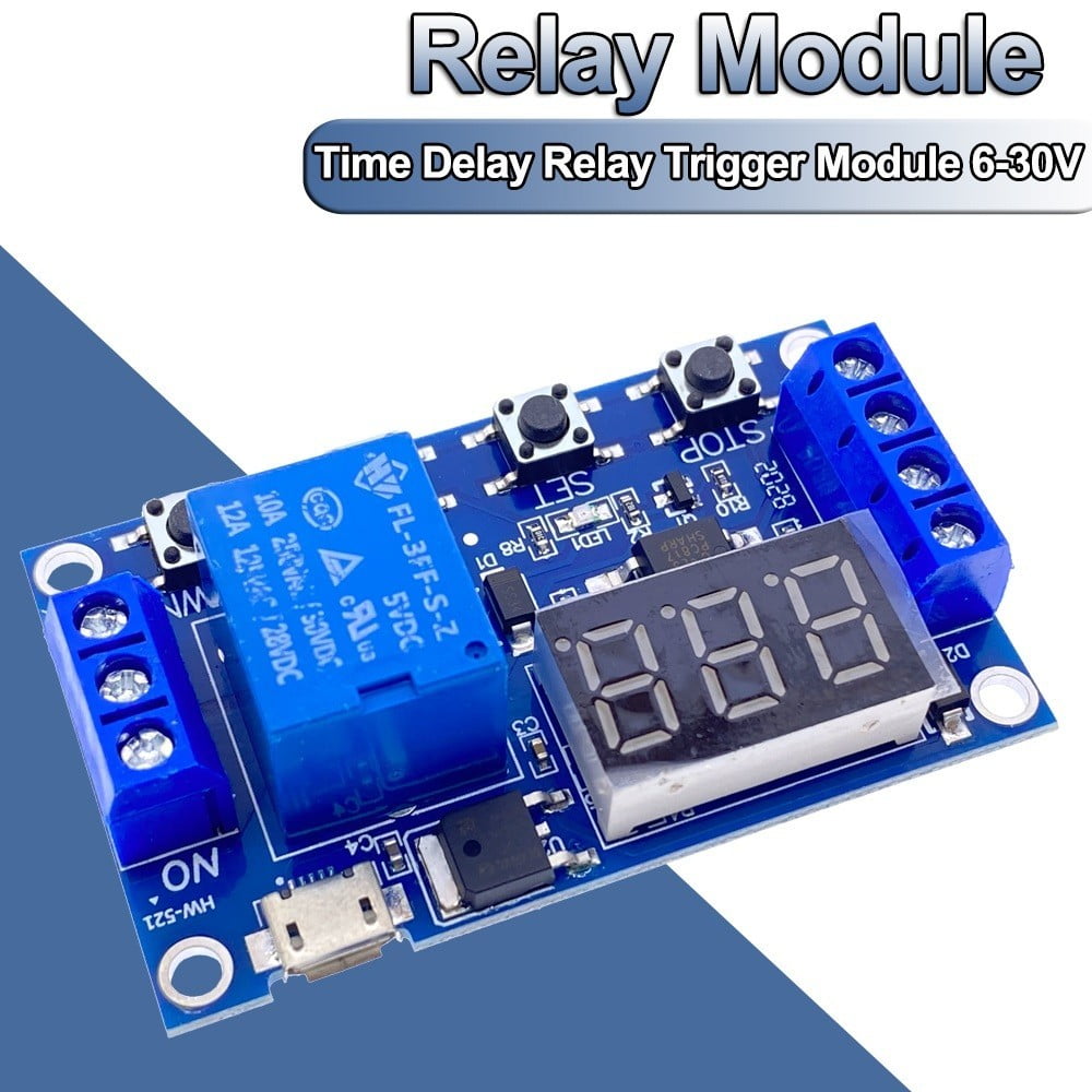 6-30V Relay Module Switch Trigger Delay Circuit Timer Cycle Adjustable - Walmart.com