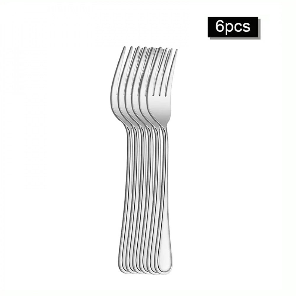 6/30pcs Stainless steel cutlery set steak knife and fork dessert fork ...