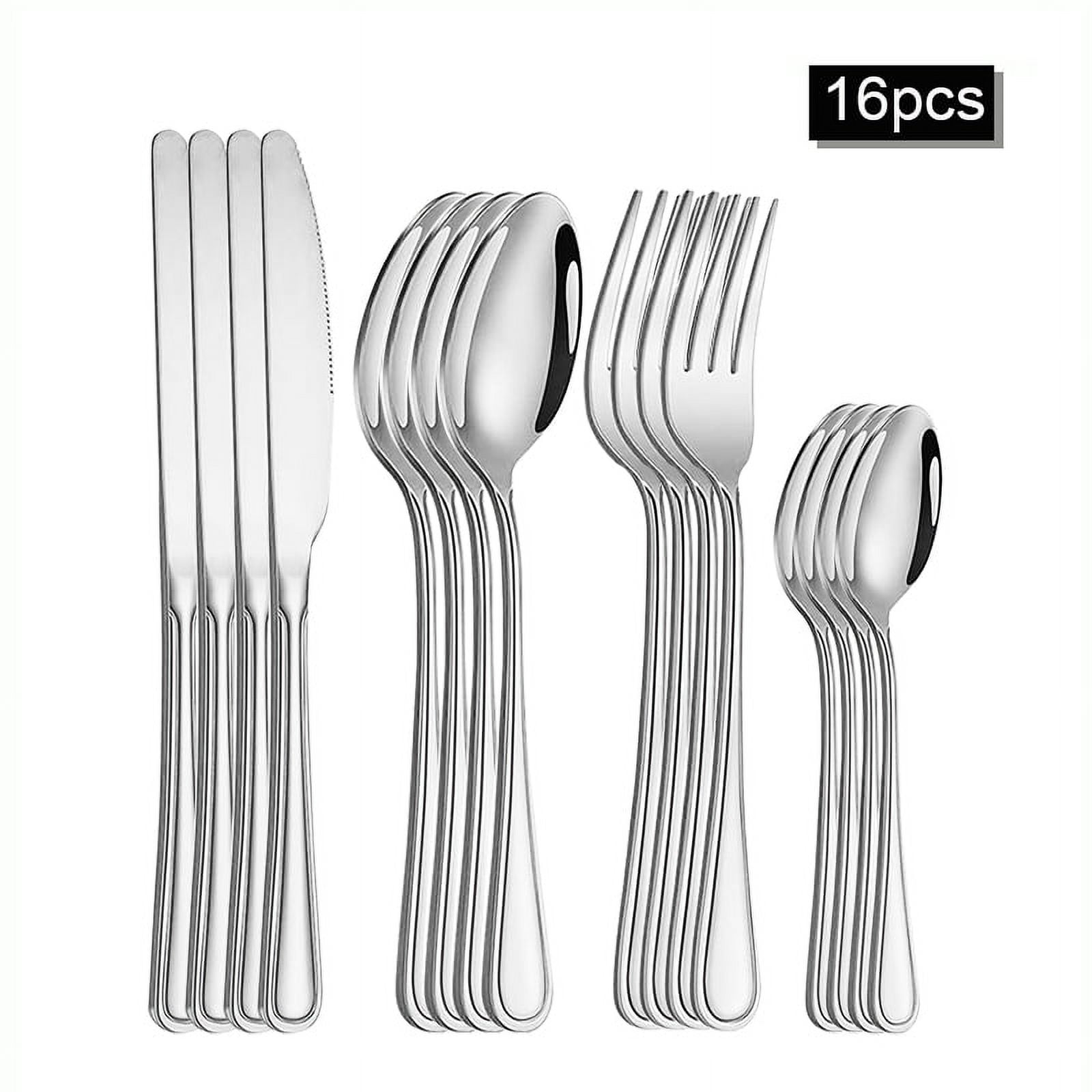 6/30pcs Stainless steel cutlery set steak knife and fork dessert fork ...