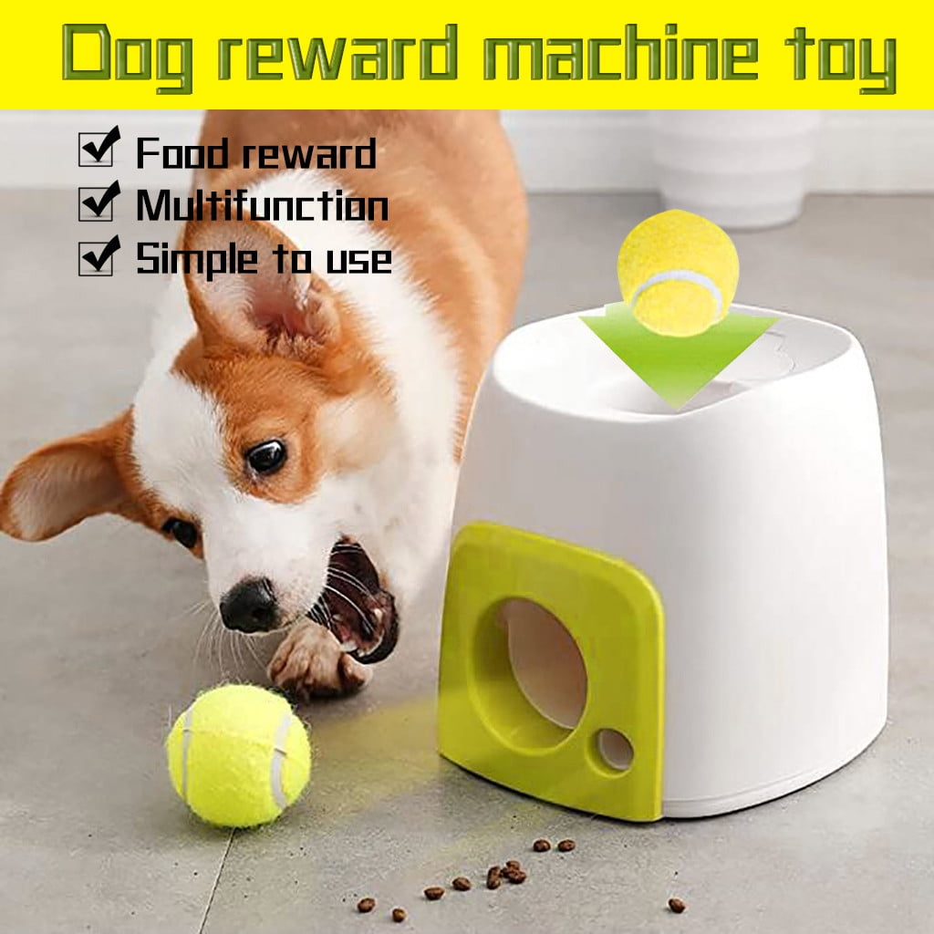 6.30x6.30x7.87 Inch Dog Slow Feeder Toy with Tennis Ball Launcher ...
