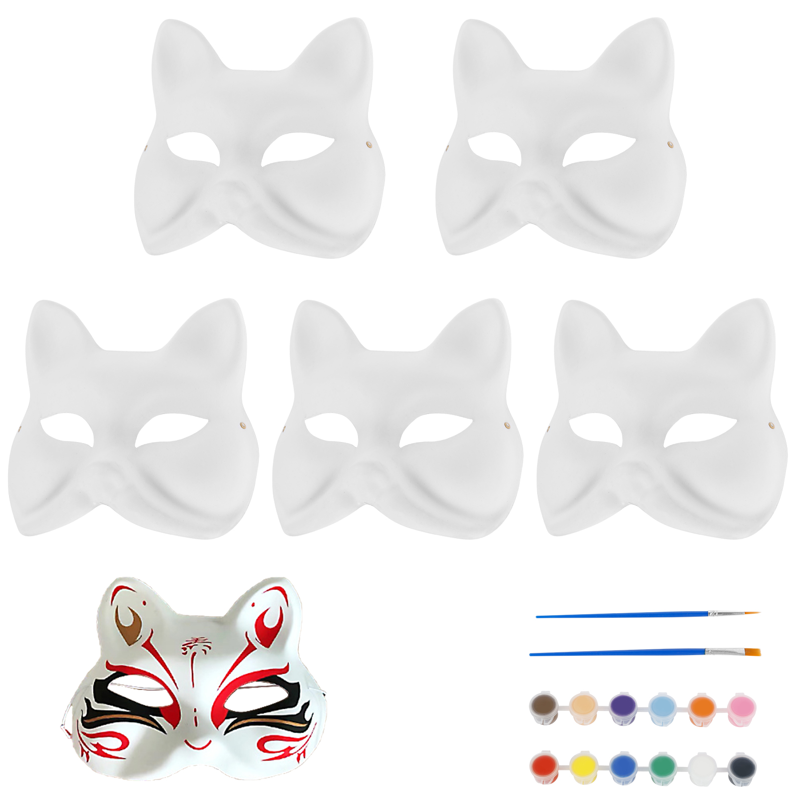 6/32 Pcs DIY Blank Masks for Theme Party Creative Animal Shape Blank ...