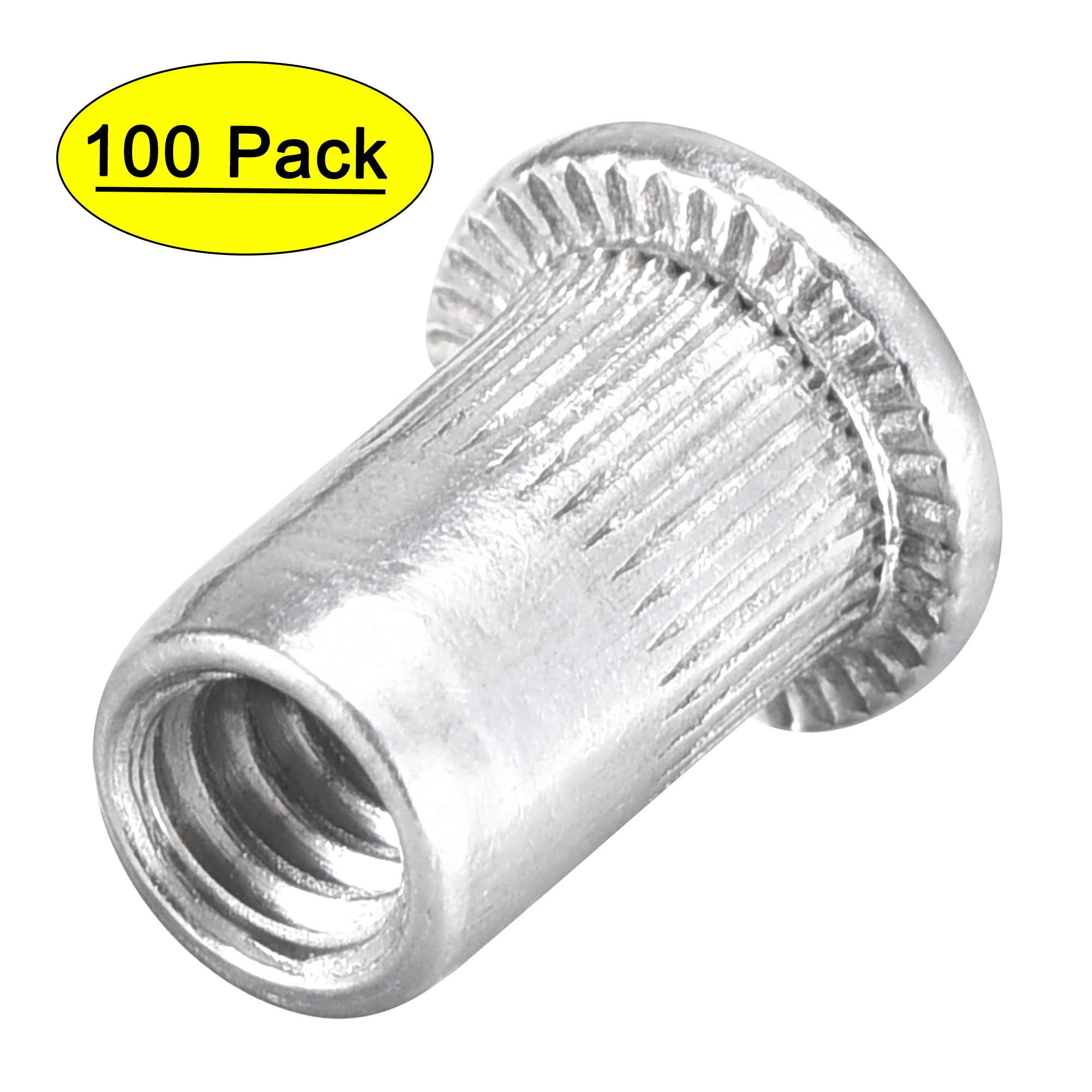 #6-32 Rivet Nuts Aluminium Alloy Knurled Flat Head Threaded Insert Nut ...