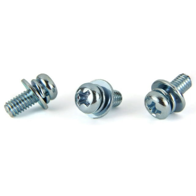 6-32 x 1/2" Double SEMS Screws / Narrow Flat & Split Washers / Phillips ...