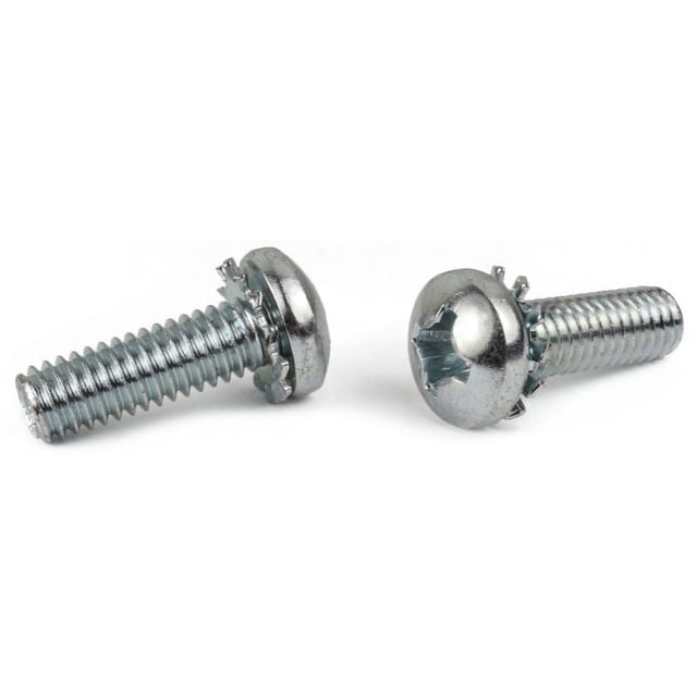 6-32 x 1/4" SEMS Screws / External Tooth Washer / Phillips / Pan Head ...