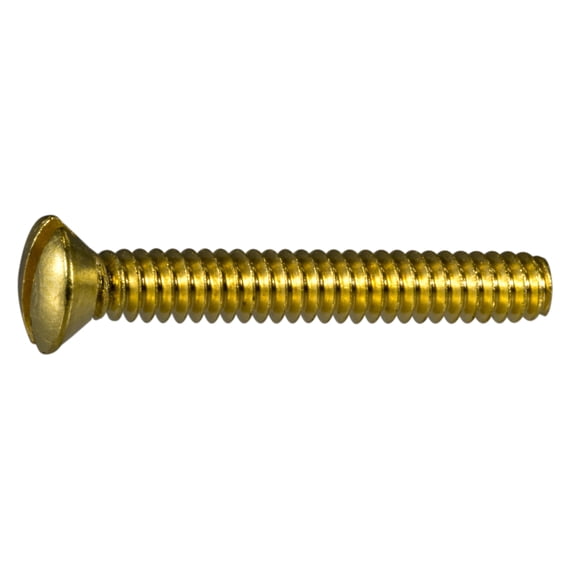 #6-32 x 1" Brass Coarse Thread Slotted Oval Head Machine Screws (24 pcs ...