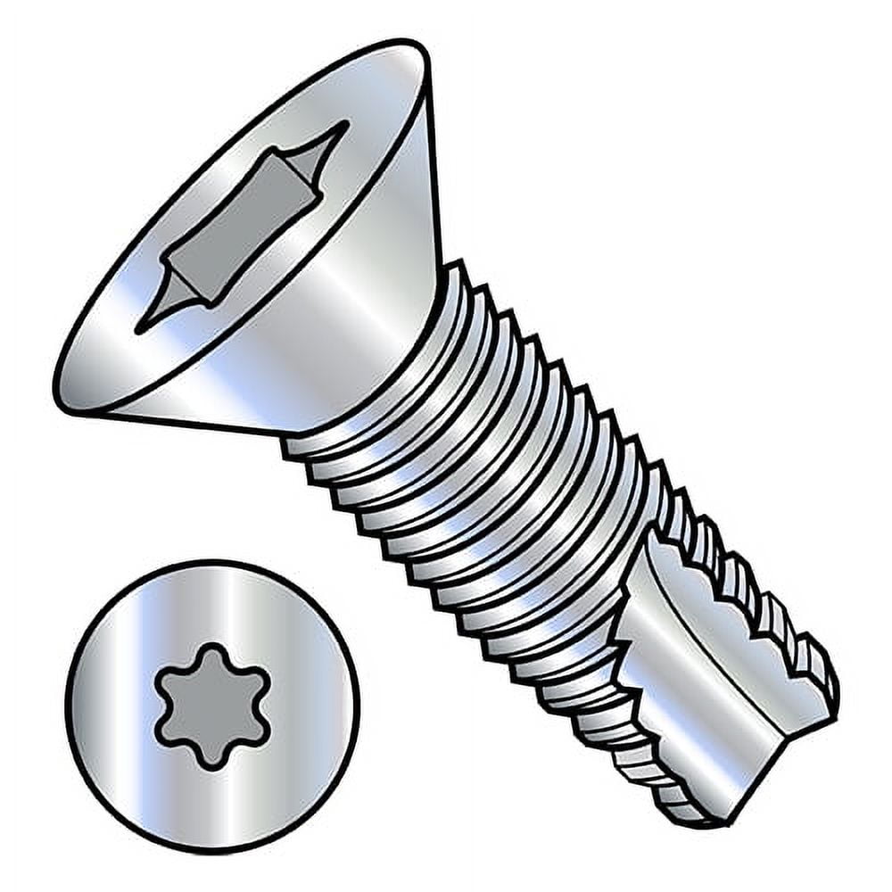 6-32X1/2 6 Lobe Flat Thread Cutting Screw Type 23 Fully Threaded Zinc ...